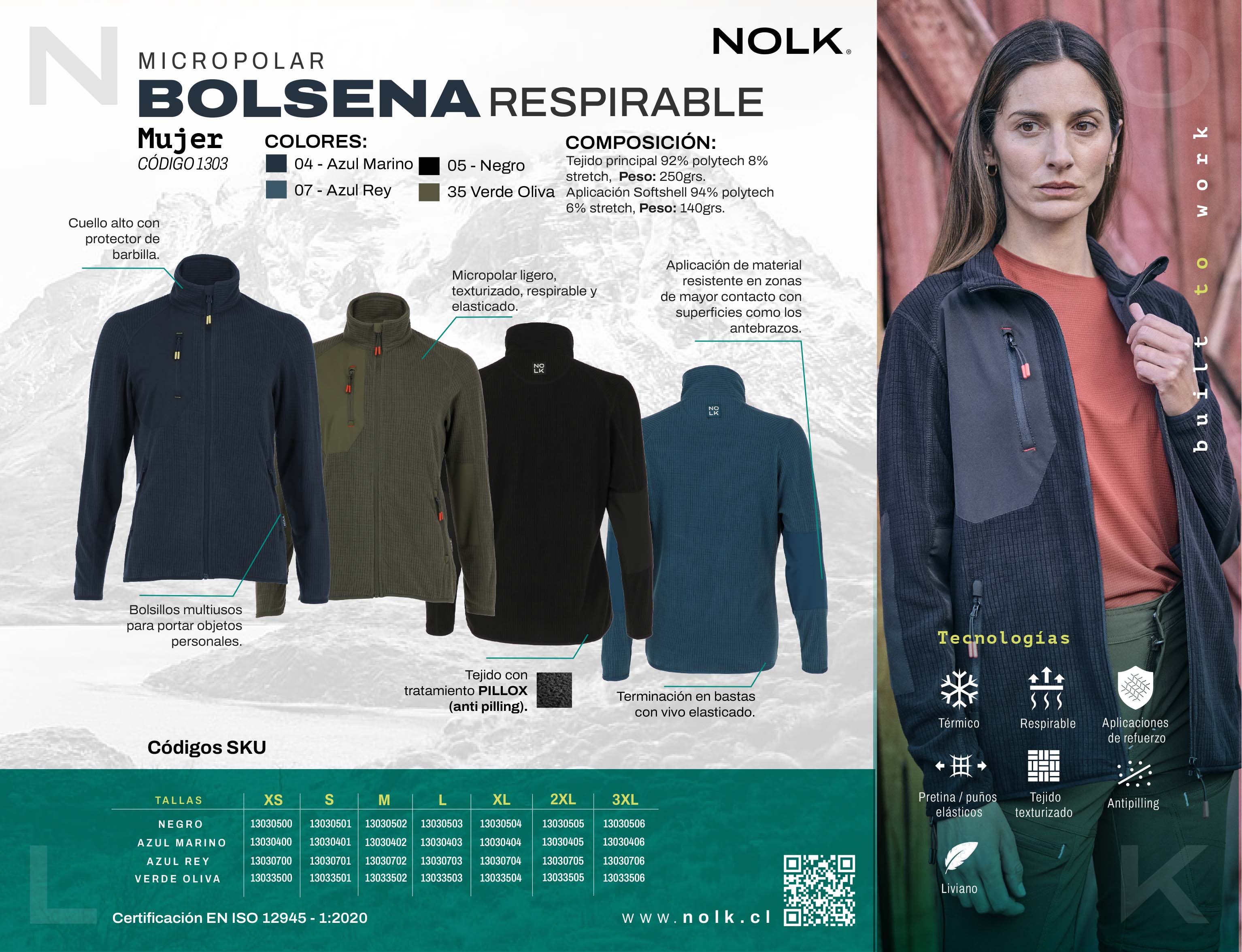 Micropolar Bolsena Negro Mujer